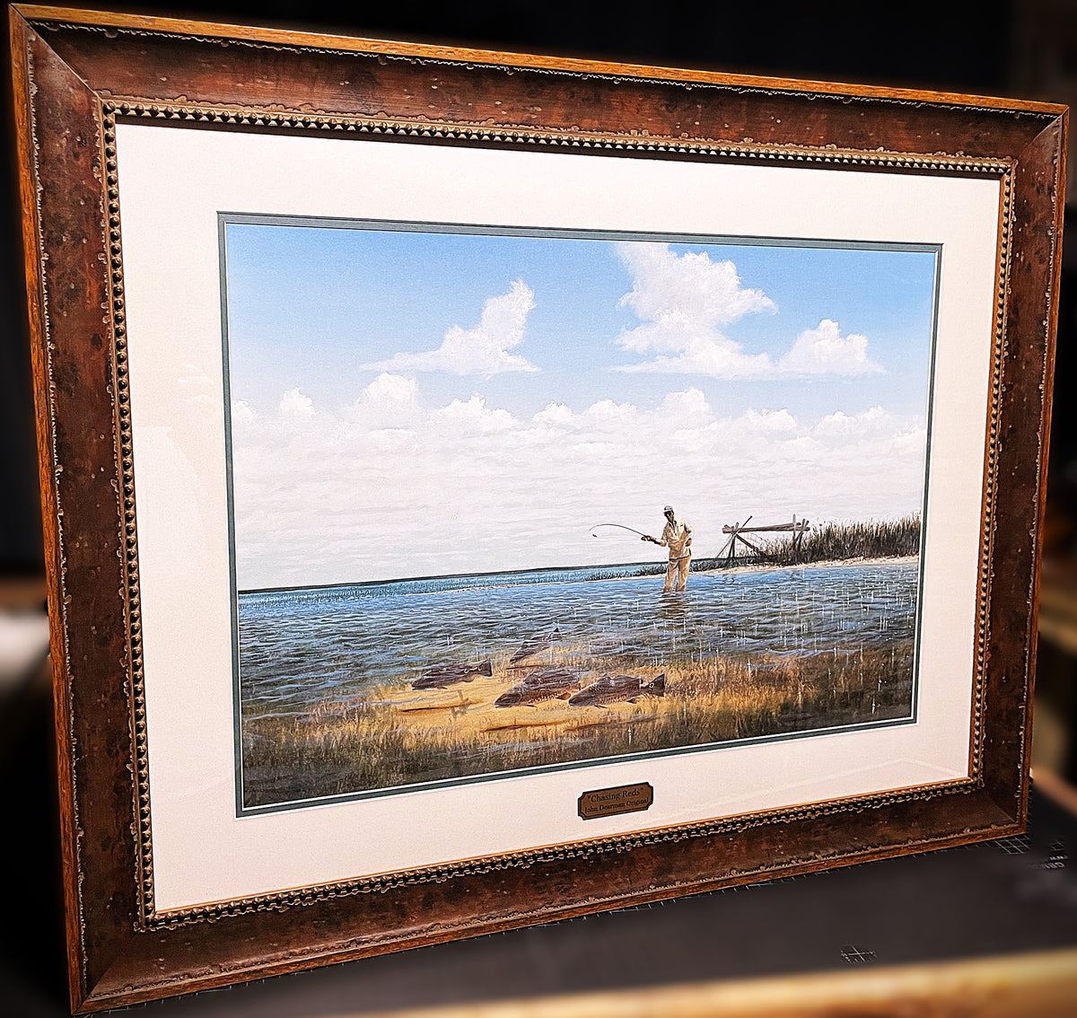 John Dearman Chasing Reds Original Watercolor Painting Full Sheet - Br ...