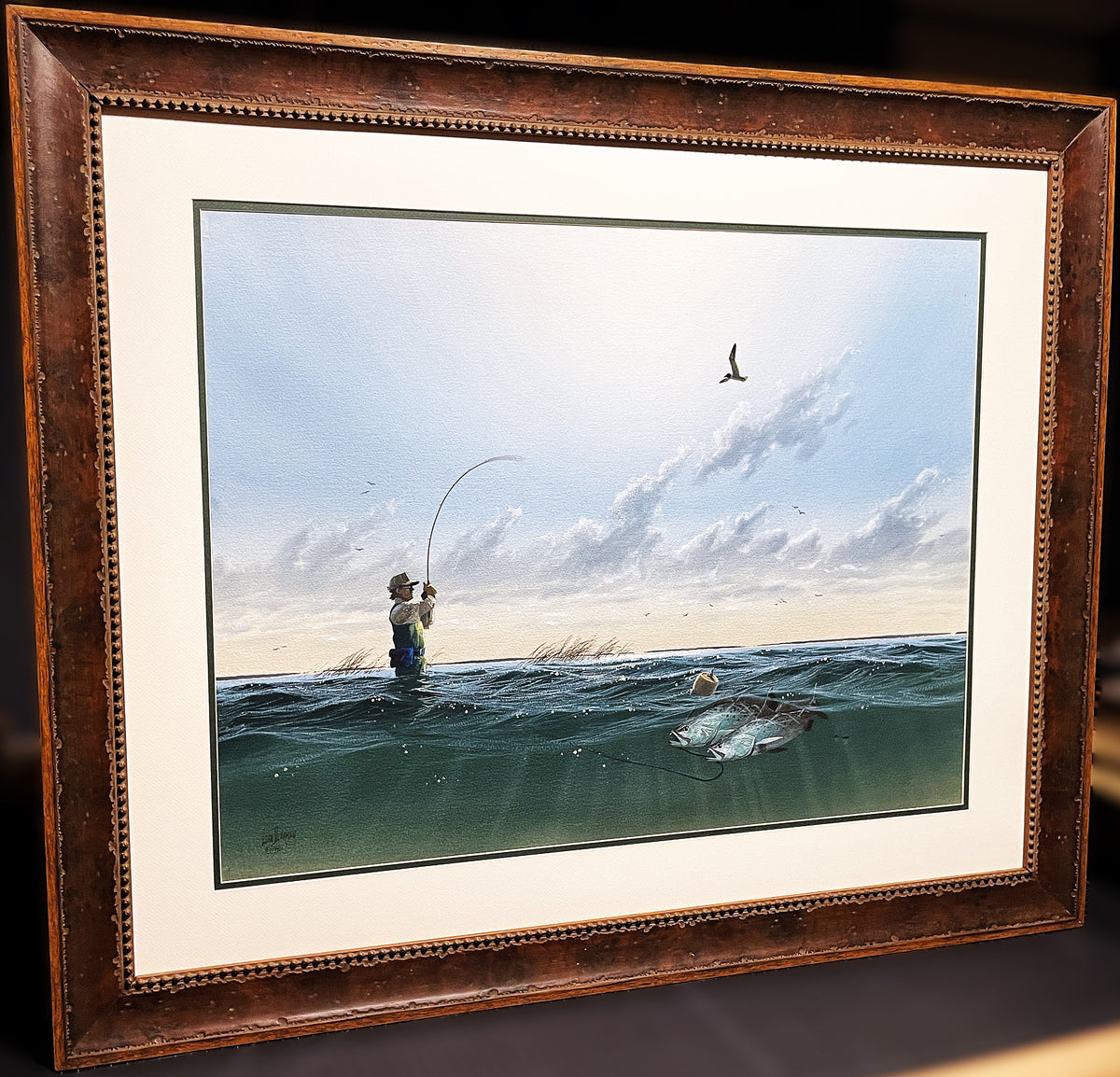 John Dearman Reelin' In Original Watercolor Painting Full Sheet - Bran ...