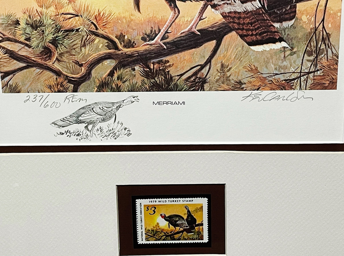Ken Carlson 1979 National Wild Turkey Federation Stamp Print With Stam ...