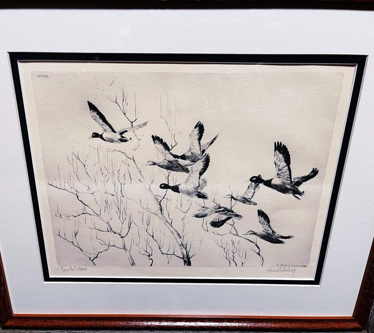 Richard Bishop Through The Willow's 1936 - Dry-Point Etching Print Yea ...