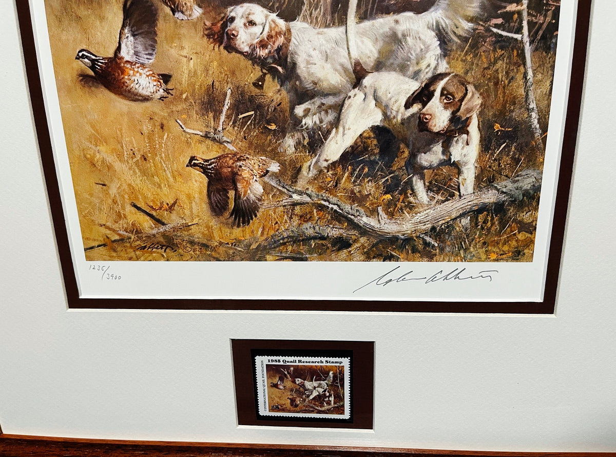 Robert Abbett 1985 International Quail Foundation Quail Research Stamp ...